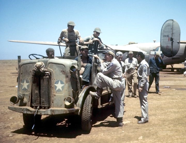 These rare WWII photos show US Army and Navy vehicles in original color