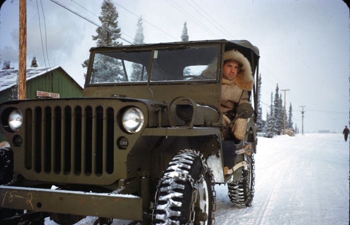 These rare WWII photos show US Army and Navy vehicles in original color