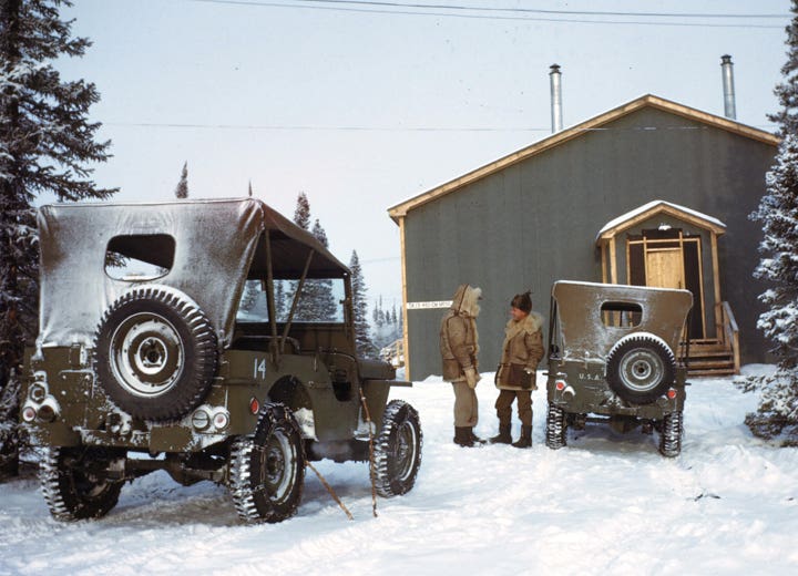 These rare WWII photos show US Army and Navy vehicles in original color
