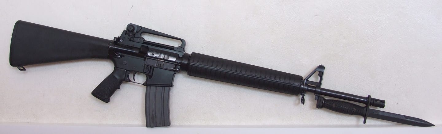 Vietnam War and Later: The Versatile Bayonet, M7, M-16 rifle.