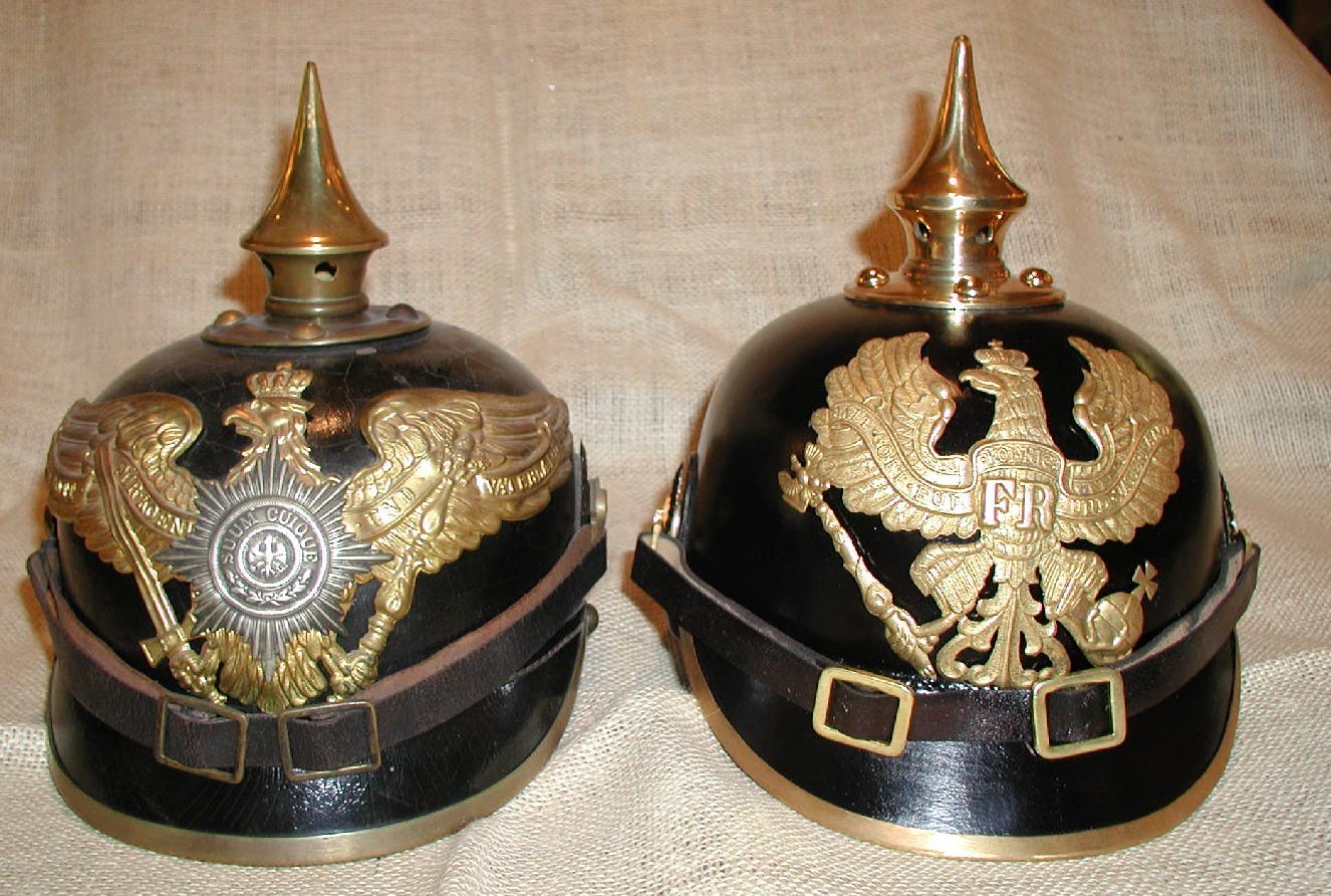 Comparison of Reproduction and Original German "Spiked" Helmets