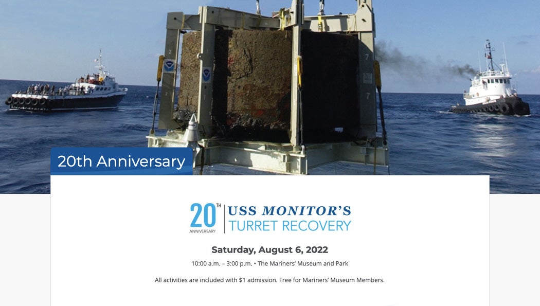 The Mariners’ Museum to mark the 20th Anniversary of USS Monitor’s ...